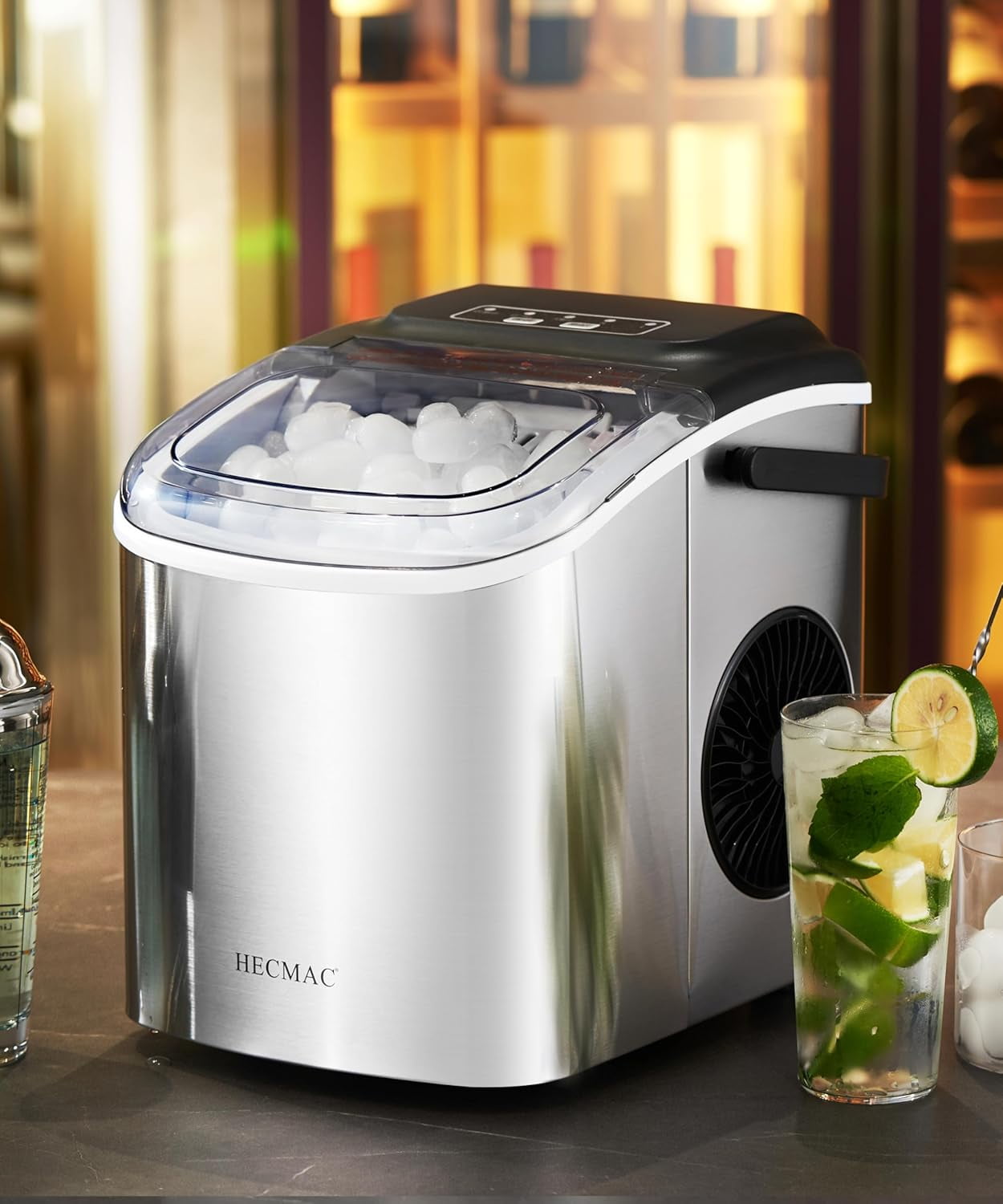 Countertop Ice Maker, 26lbs/Day, 9 Cubes in 6 Mins, Self-Cleaning ...