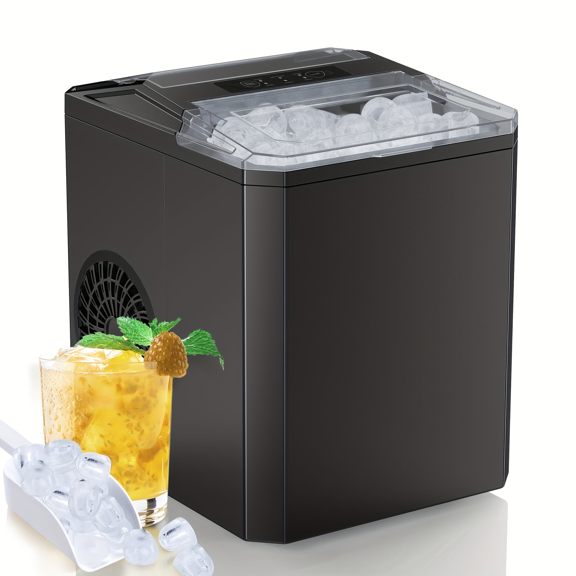 Countertop Ice Maker Machine - 26.5Lbs/24H, 9 Bullet Ice Cubes in 6 ...