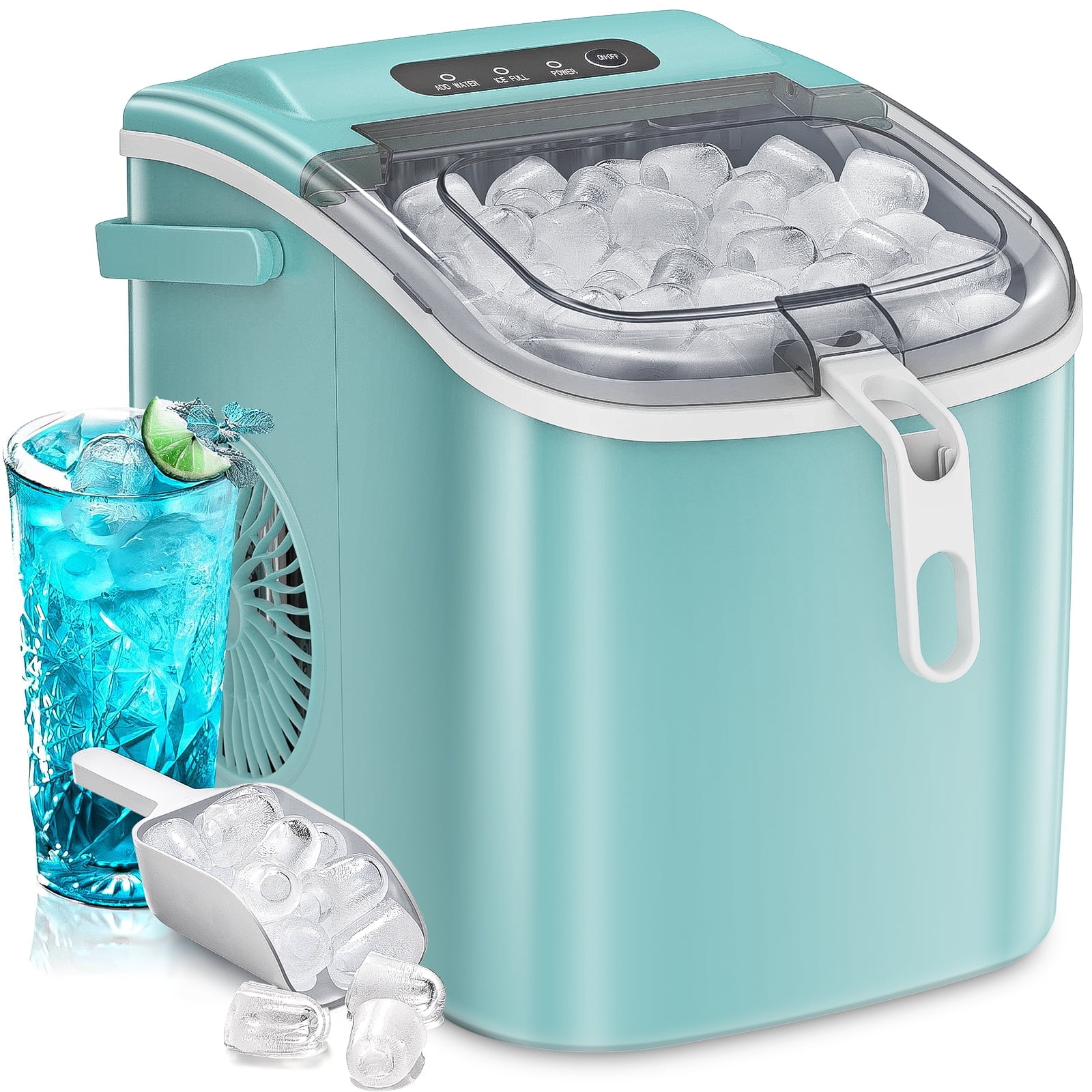 Countertop Ice Maker Machine, Portable Compact Ice Maker with Ice Scoop ...