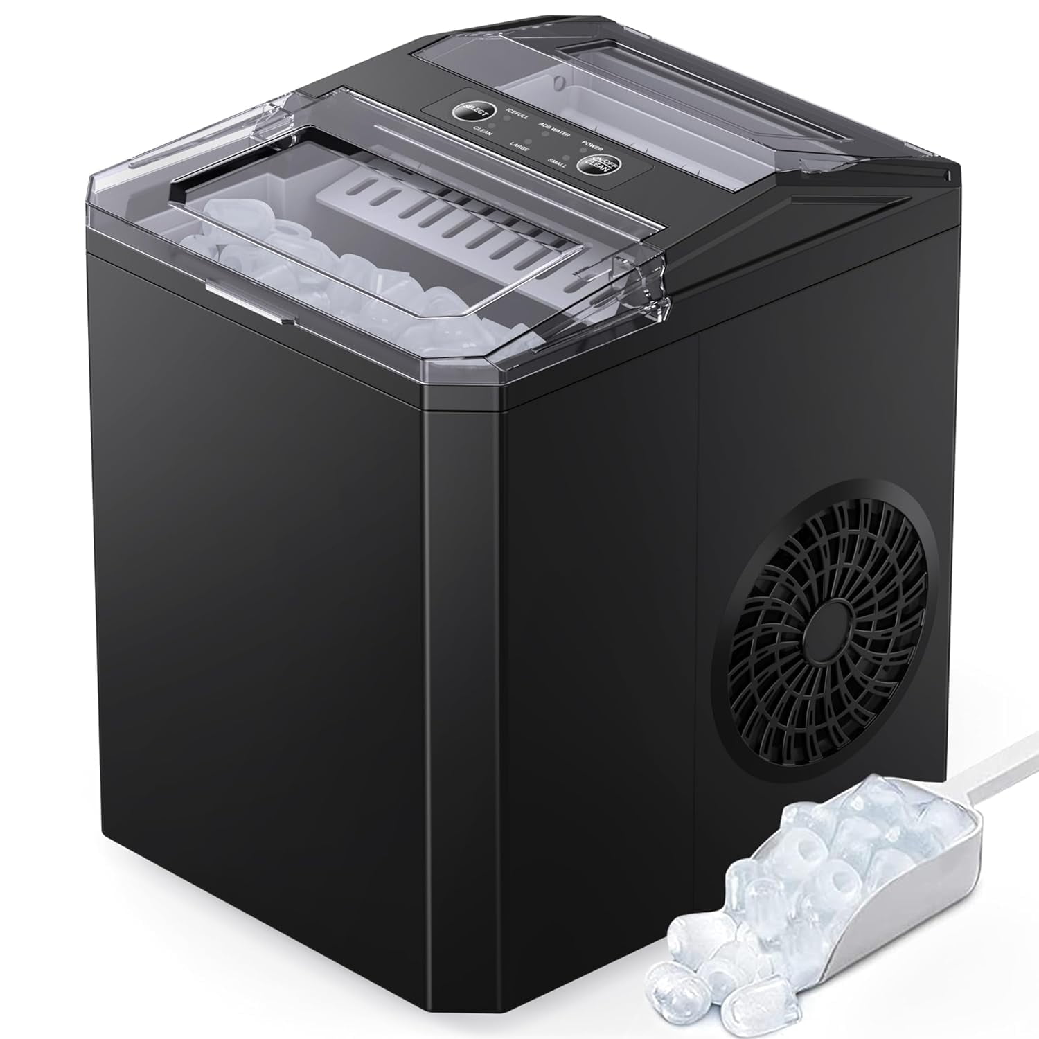 Countertop Ice Maker Machine, Portable Ice Makers Countertop, 26lbs/24H ...