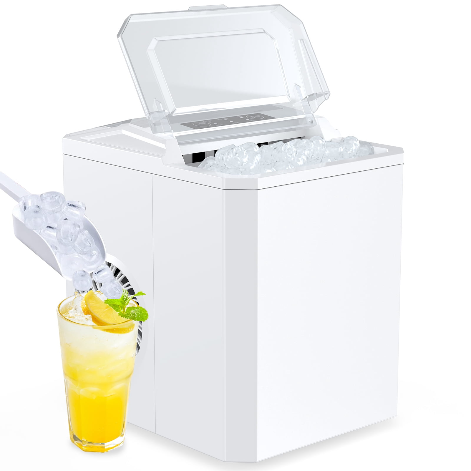Countertop Ice Maker - Makes 9 Cubes in 6 Mins, 2 Bullet Ice Sizes ...