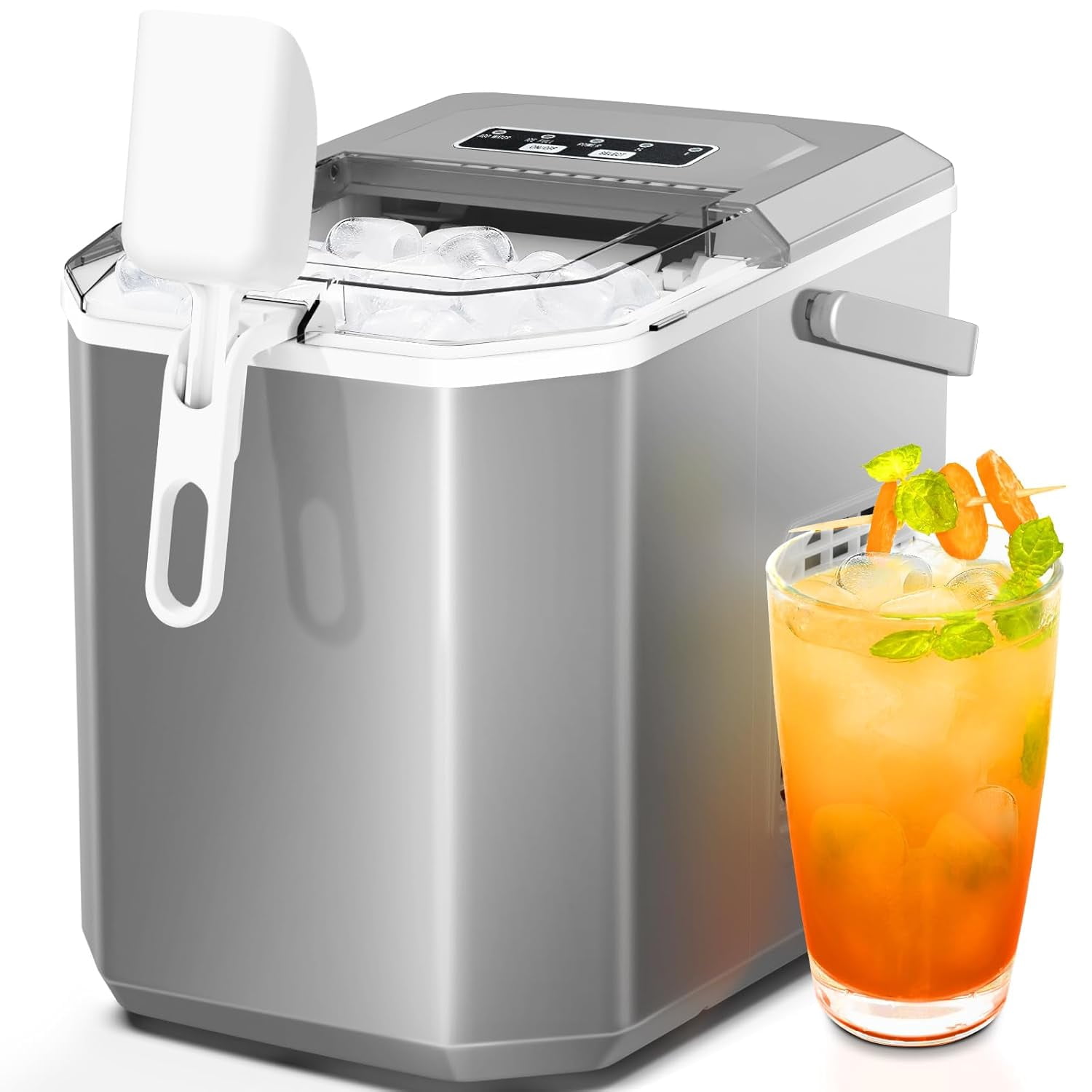 Countertop Ice Maker,Portable Ice Machine with Carry Handle,Self ...