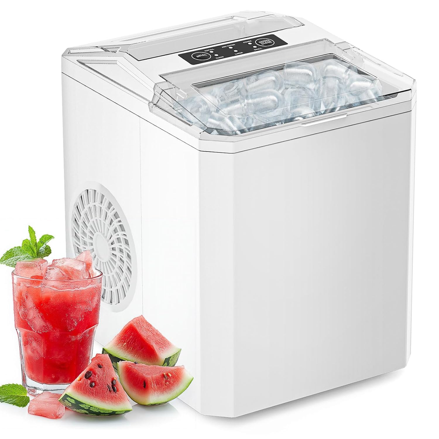 Countertop Ice Maker, Portable Ice Machine Self-Cleaning, 9 Cubes in 6 ...