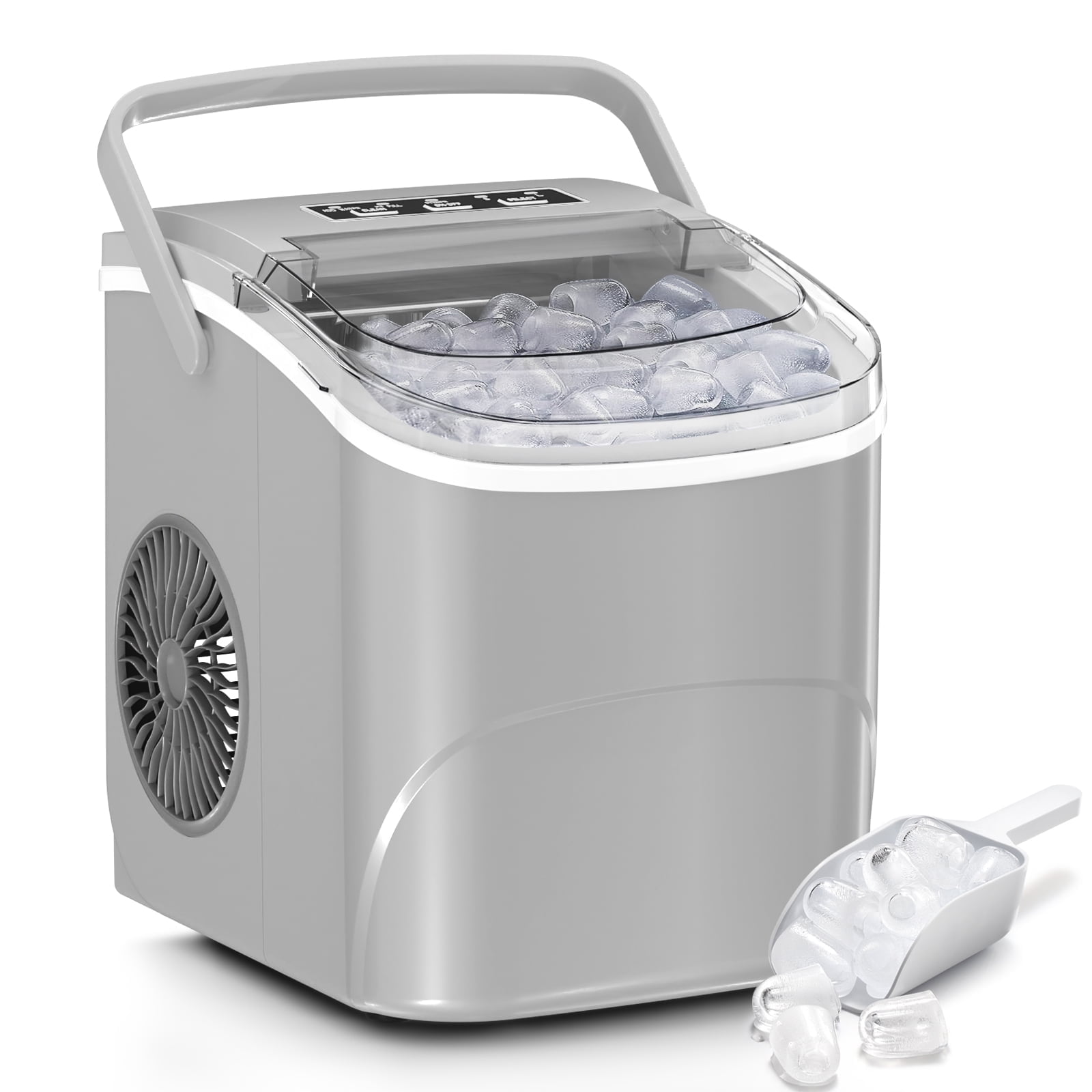 WAA Portable Ice Maker, Bullet Ice, 26 Lb, Gray - Walmart.com