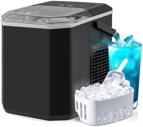 Countertop Ice Maker, Portable Ive Making Machine 6-13 Mins 9 Cubes, 26 ...