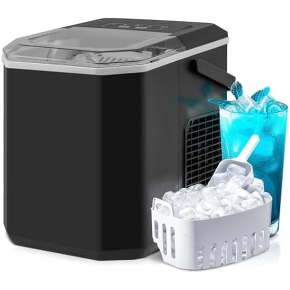 Countertop Ice Maker, Portable Ive Making Machine 6-13 Mins 9 Cubes, 26 ...