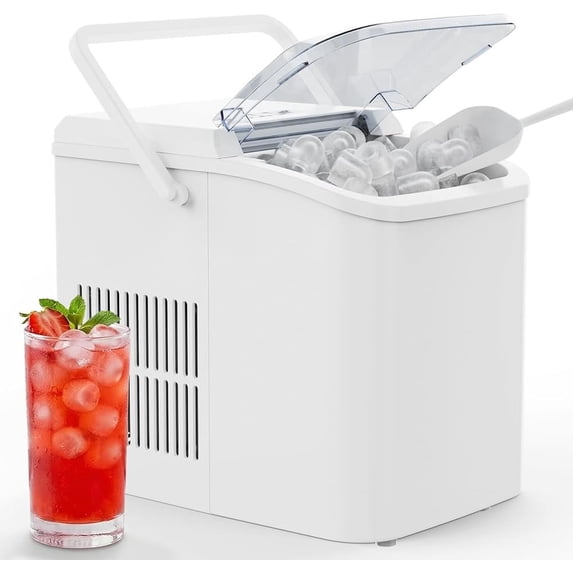 Countertop Ice Maker Portable Machine with Self-Cleaning, 26lbs/24hr, 2 ...