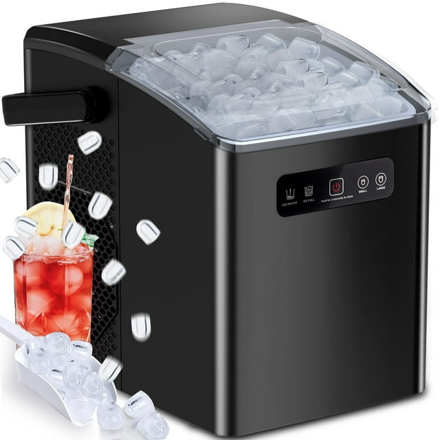 Auseo Compact Tabletop Ice Maker, Portable, Self-Cleaning, 2 Sizes ...