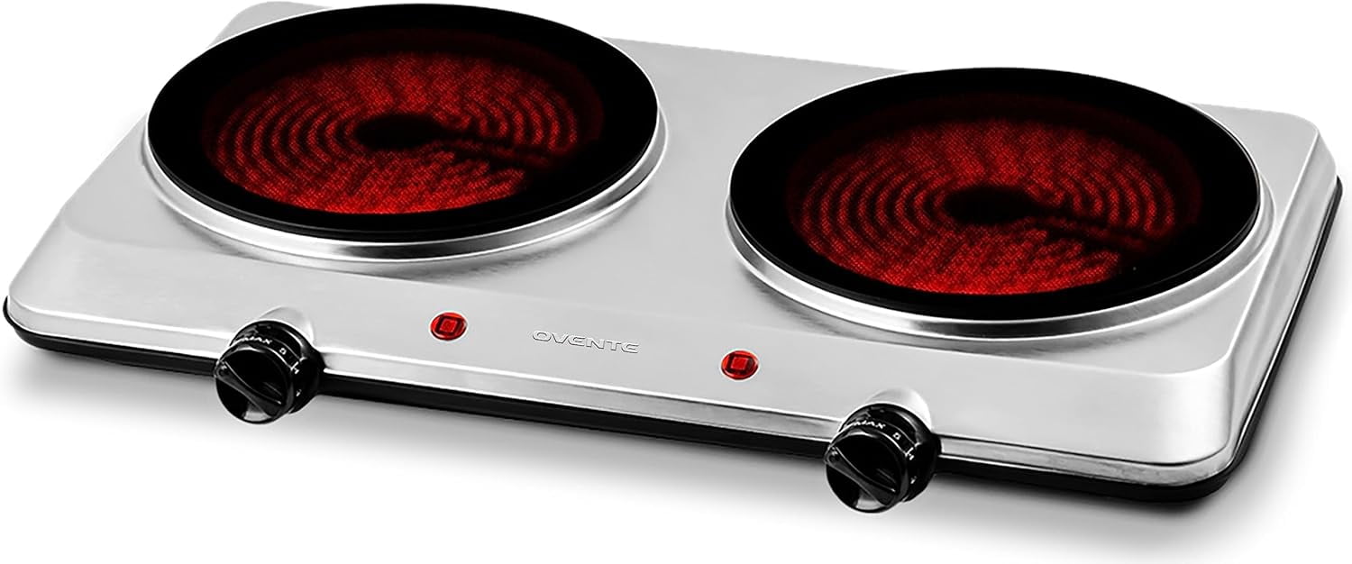 Countertop Infrared Single Burner, 1000W Electric Hot Plate with 7 ...