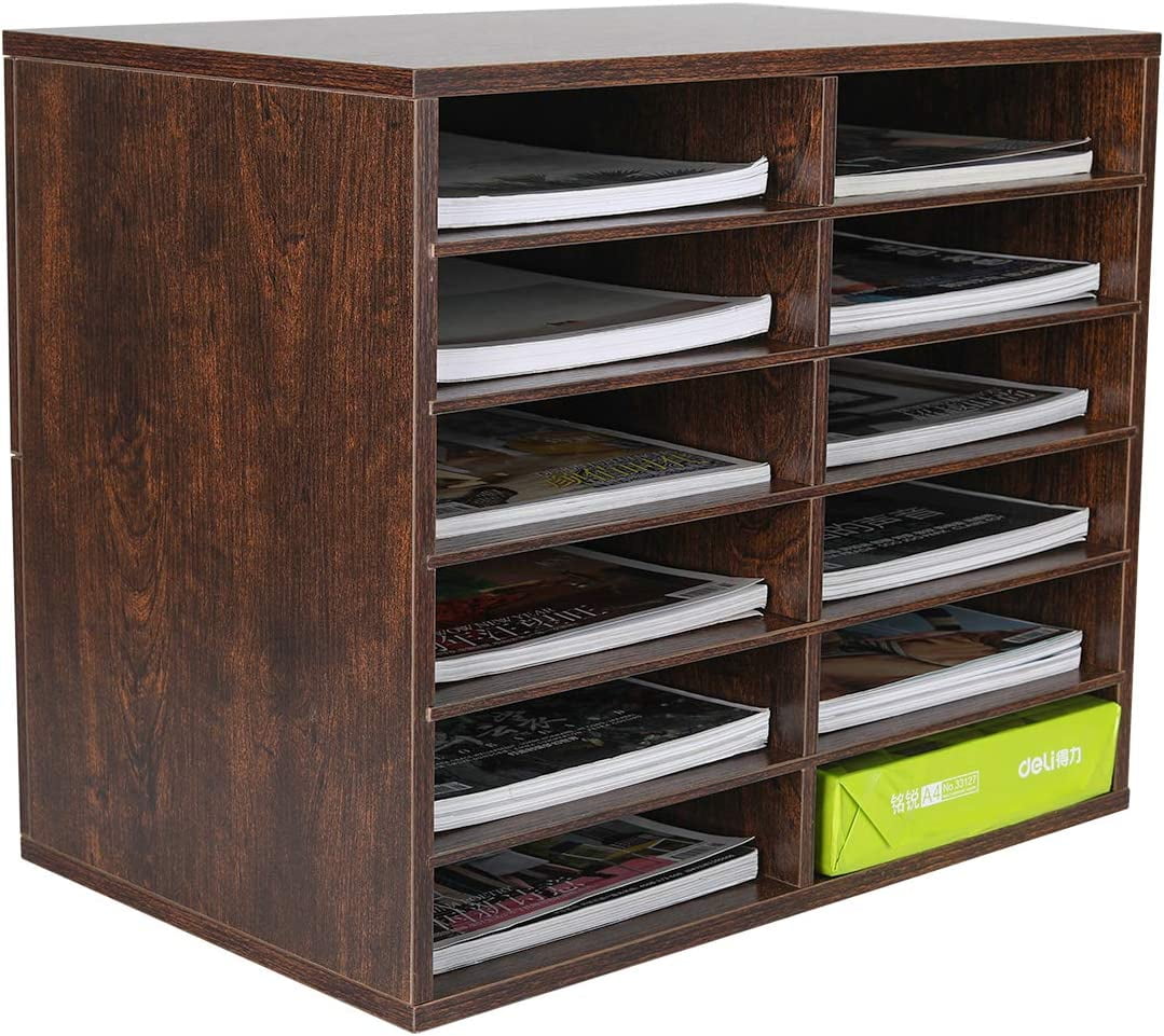 Countertop Mail Sorter Organizer, Wooden Literature Organizer, Student ...