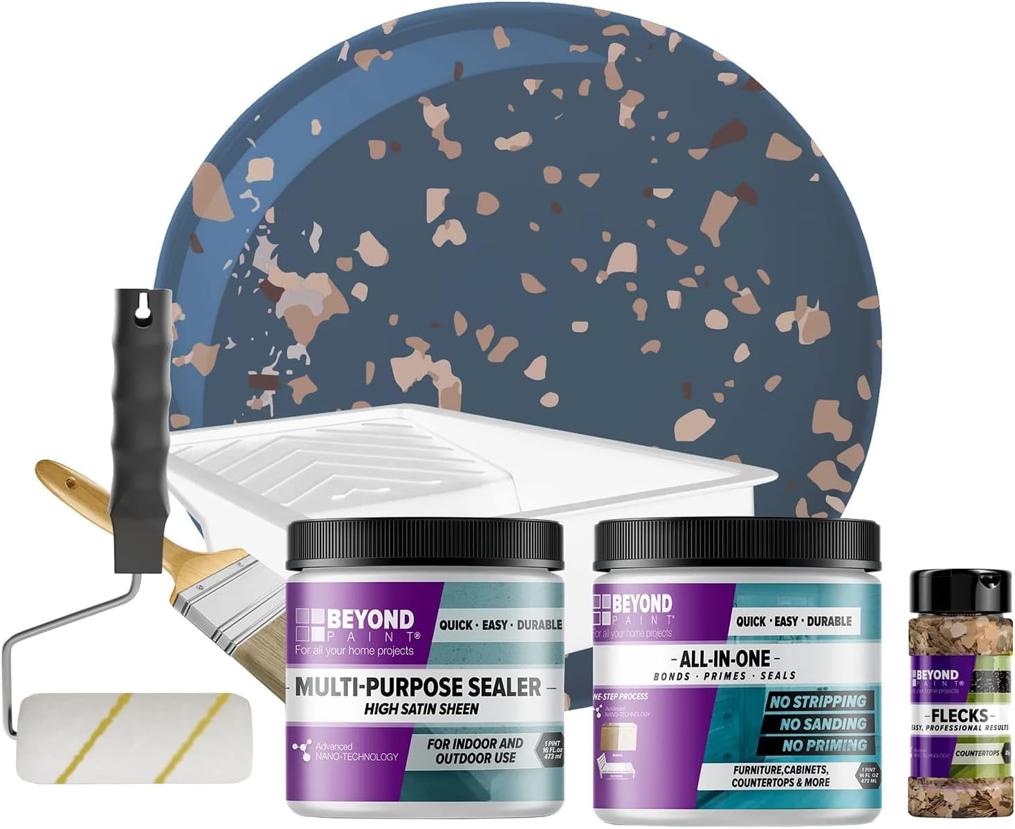 Countertop Makeover Kit with Paint, Sealer, Flecks and Tools for ...