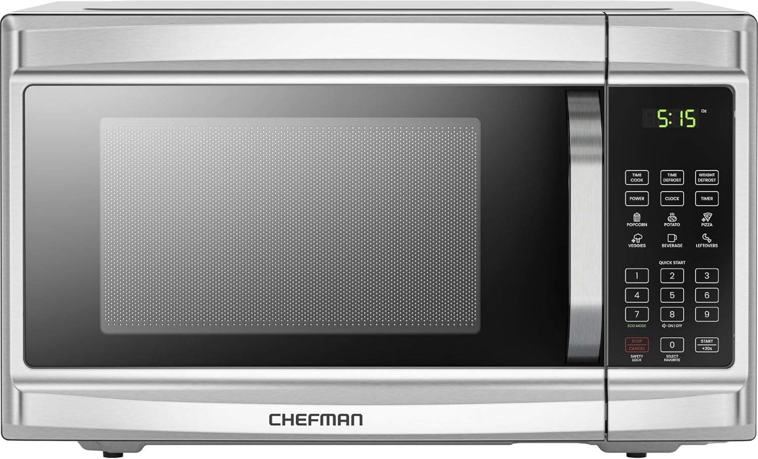 Countertop Microwave Oven, 1.3 Cu. Ft. Digital, Stainless Steel, 1000 ...