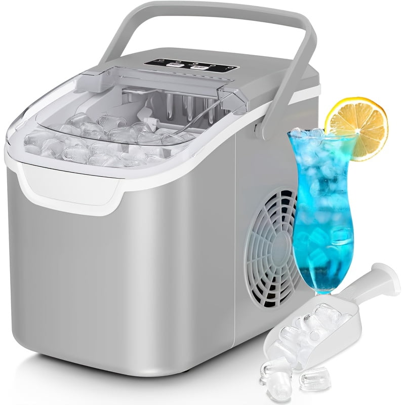 Countertop Nugget Bullet Ice Maker Portable Chewable Pellet Ice Machine ...