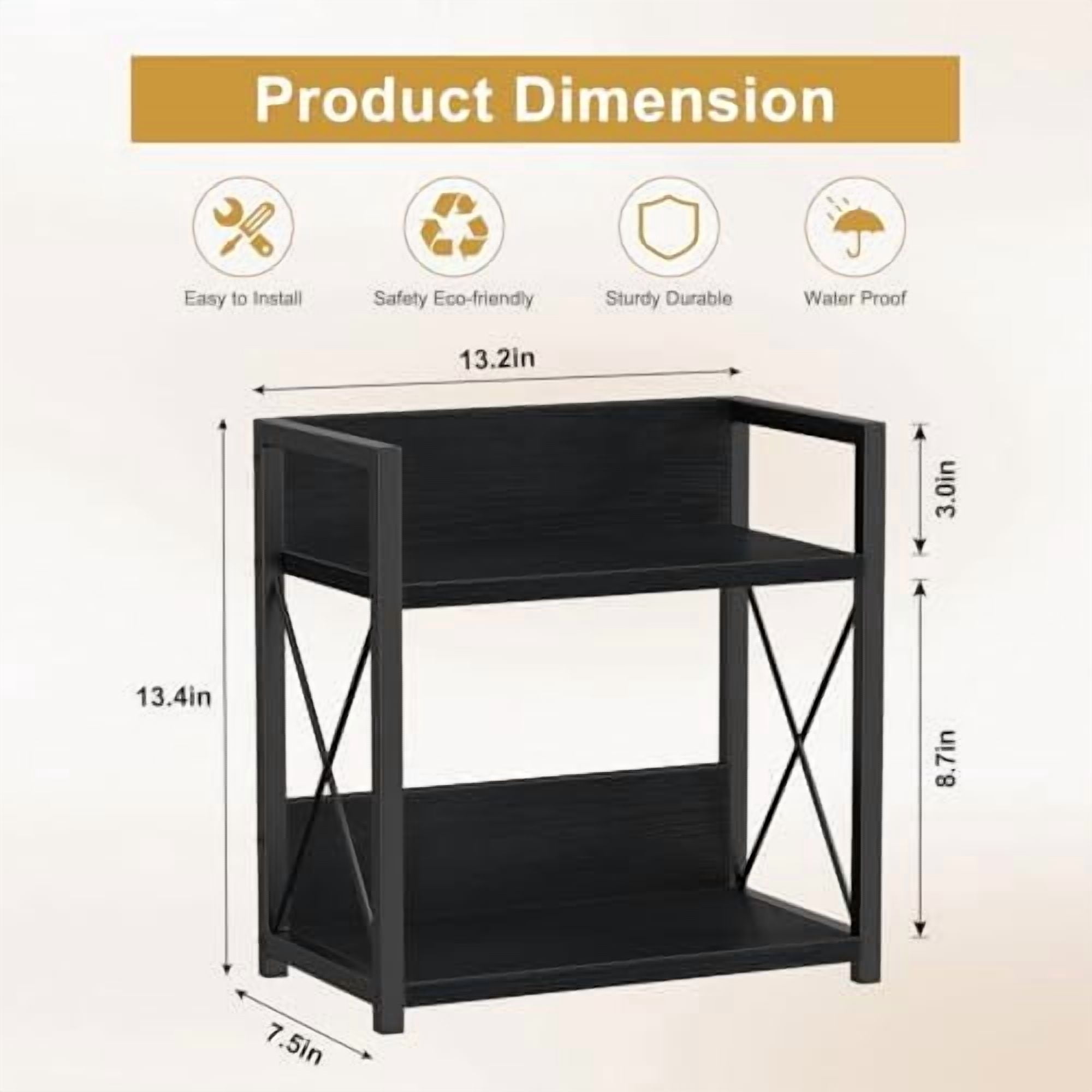 Countertop Organizer, 2 Tier Coffee Station Organizer for Desktop, Wood ...