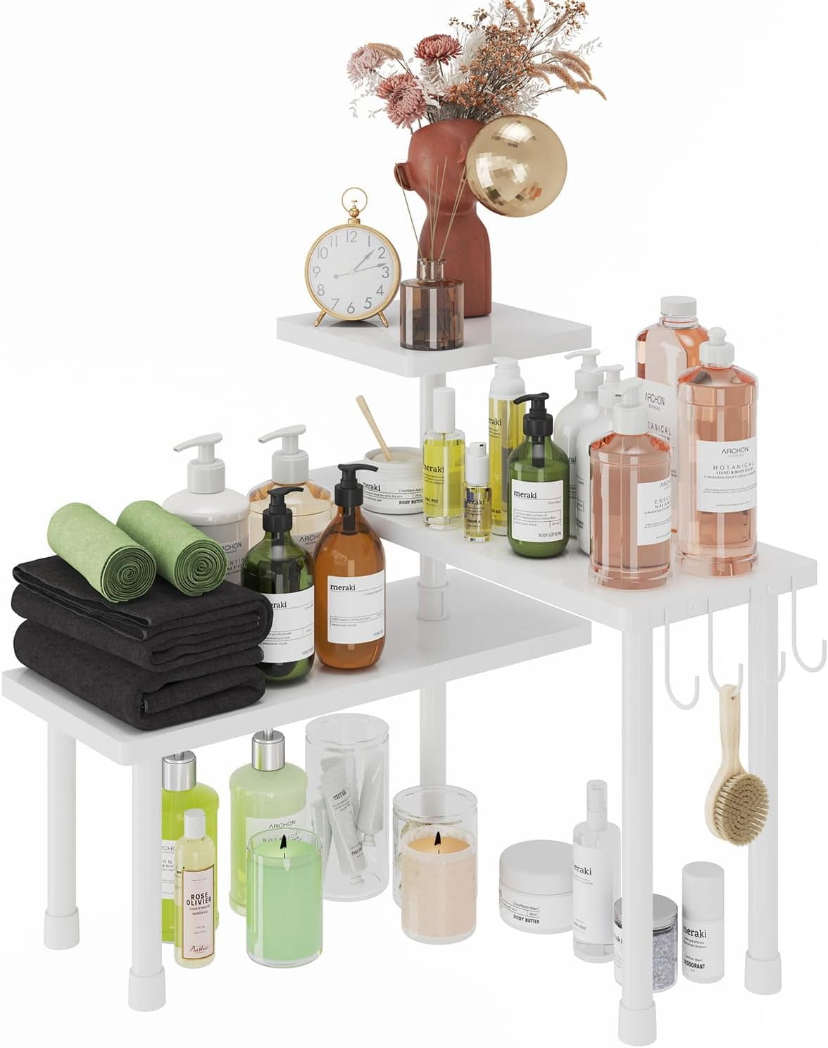 Countertop Organizer, Corner Shelf, 3-Tier Spice Rack, Adjustable ...