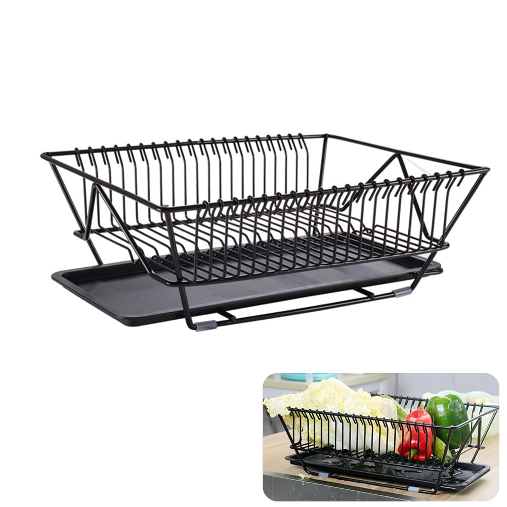 MEIBUTYUP Black Dish Drying Rack Kitchen Organizer 1Pack Rectangular ...