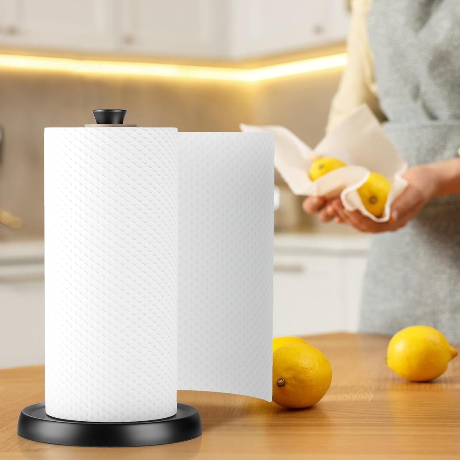 Countertop Paper Towel Holder, Premium Stainless Steel Kitchen Roll ...