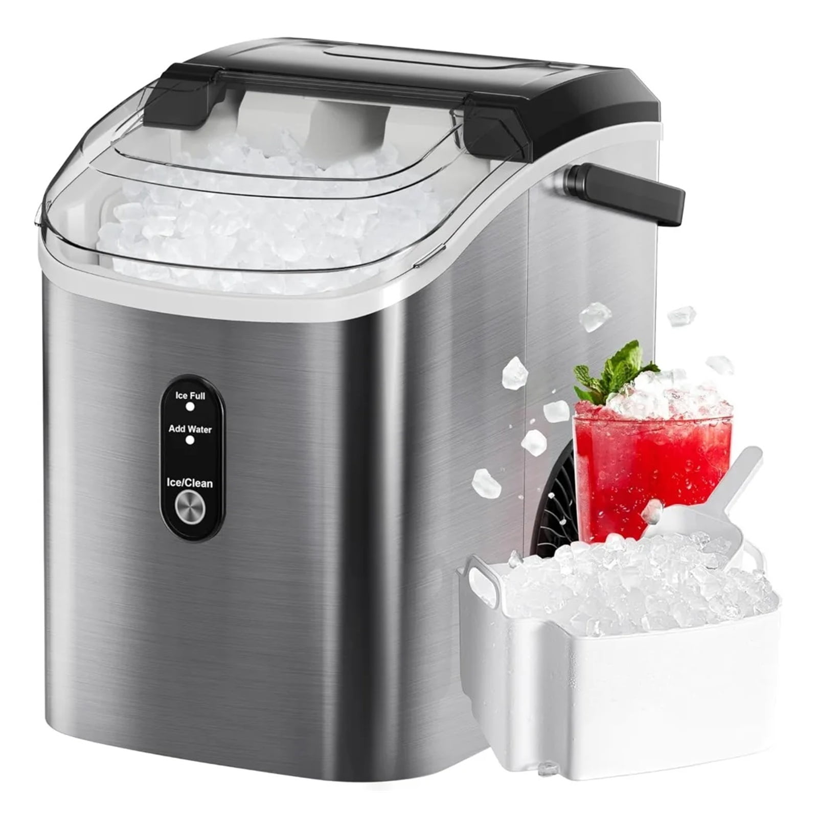 Countertop Pebble Ice Maker Machine With Soft Chewable Ice,Self ...