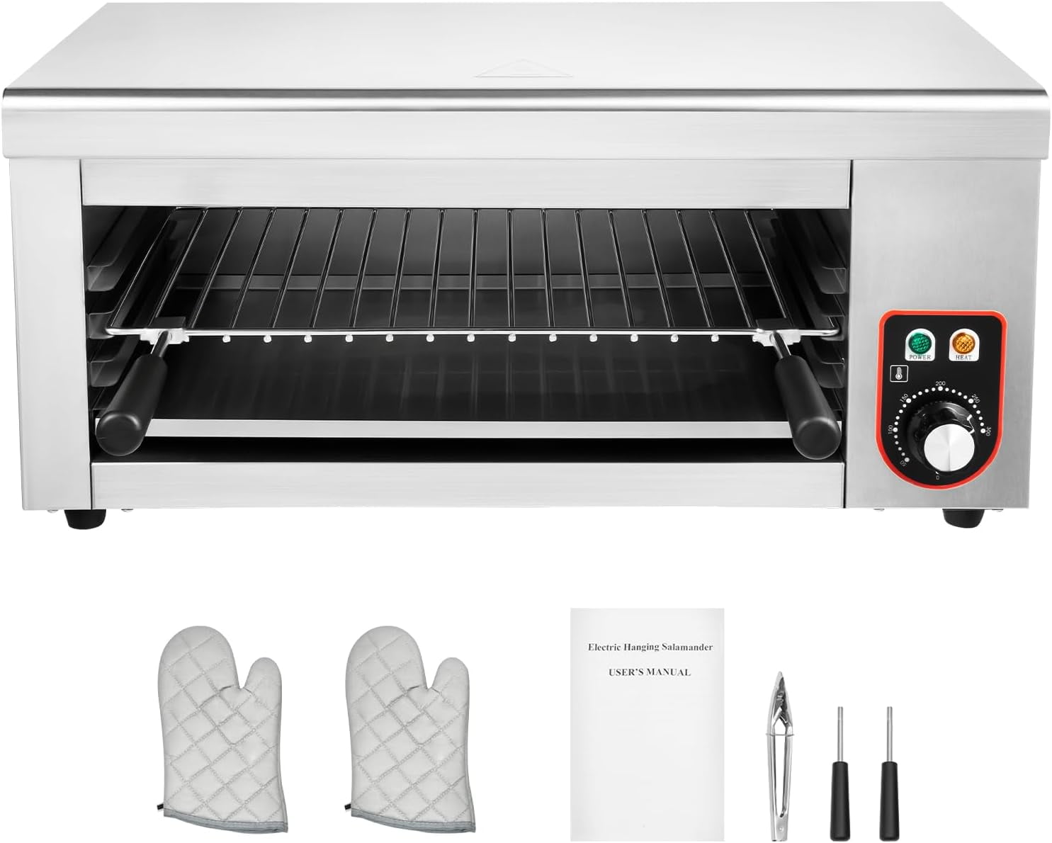 Countertop Salamander Broiler 1500W Electric Cheese Melter Raclette ...