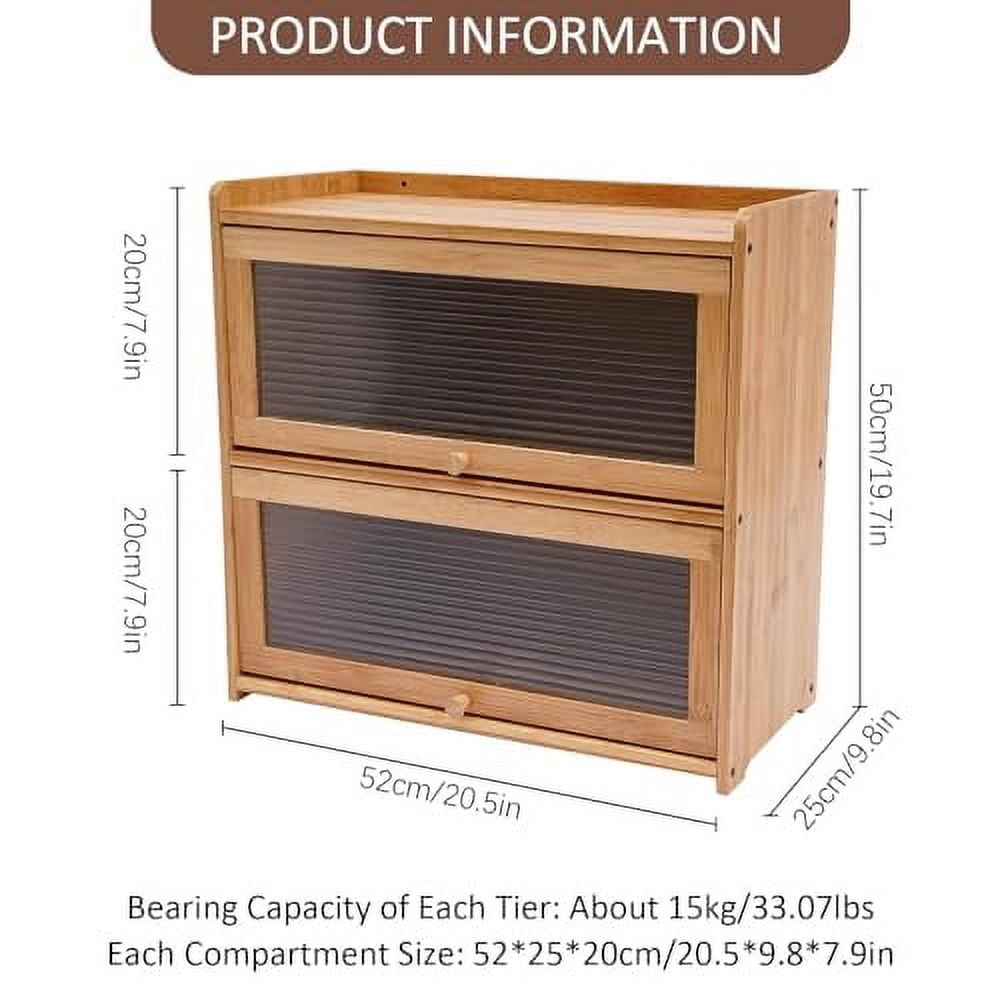 Countertop Storage Cabinet, Multipurpose Organizer Cabinet w/Glass ...