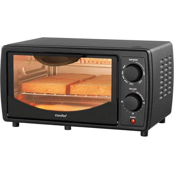 Countertop Oven, Small Toaster Oven Combo 4 slice, Mini Oven for 9 ...
