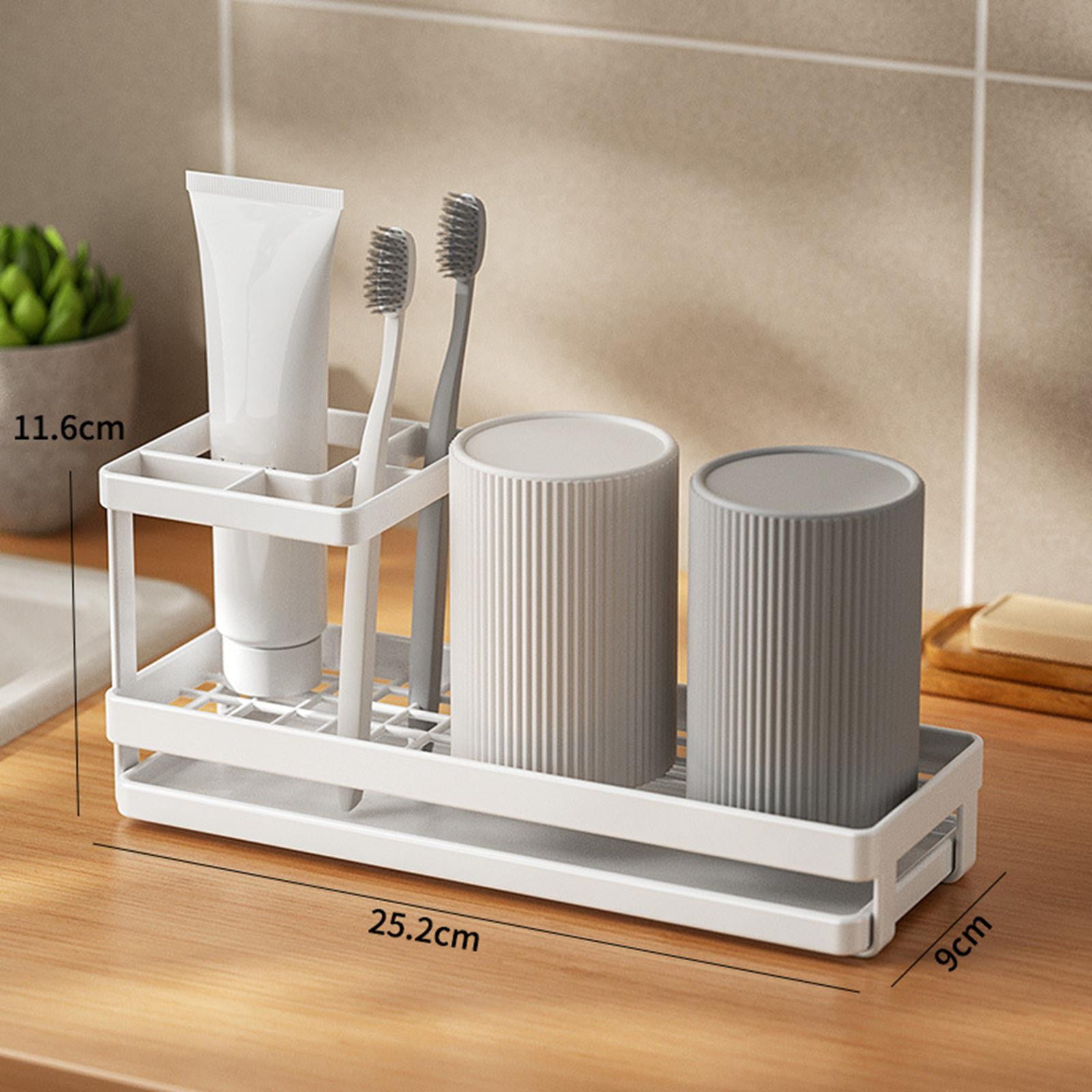 Countertop Toothbrush Holder ,Toothpaste with Toothbrush Slots ...
