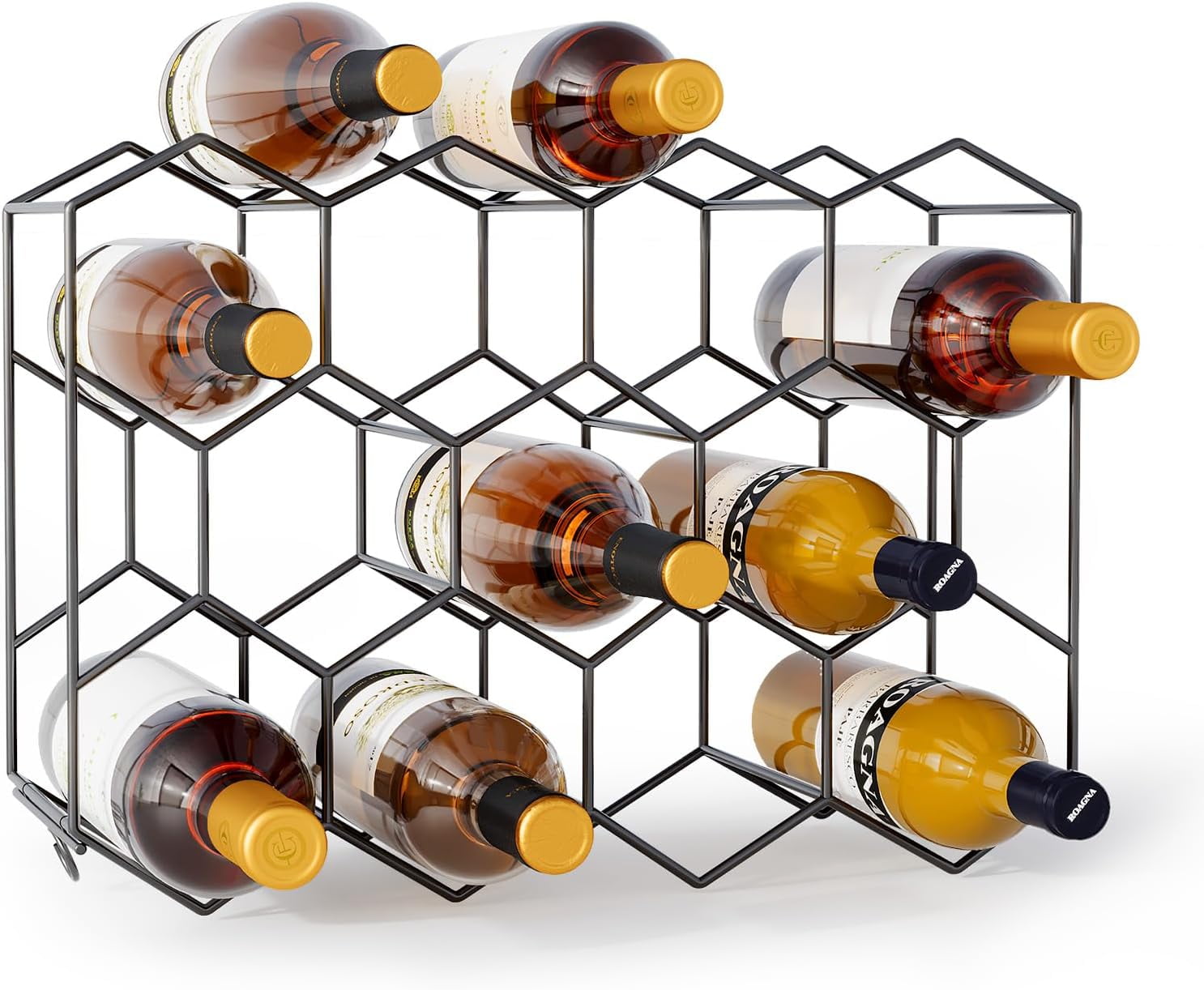 Countertop Wine Rack for 14 Bottles - No Assembly Required Modern Wine ...
