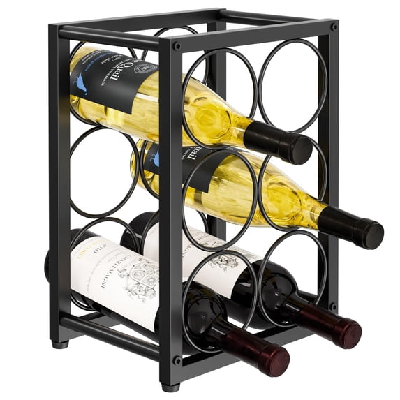 Countertop Wine Rack 6 Bottles Modern Freestanding Metal Bottle Holder ...