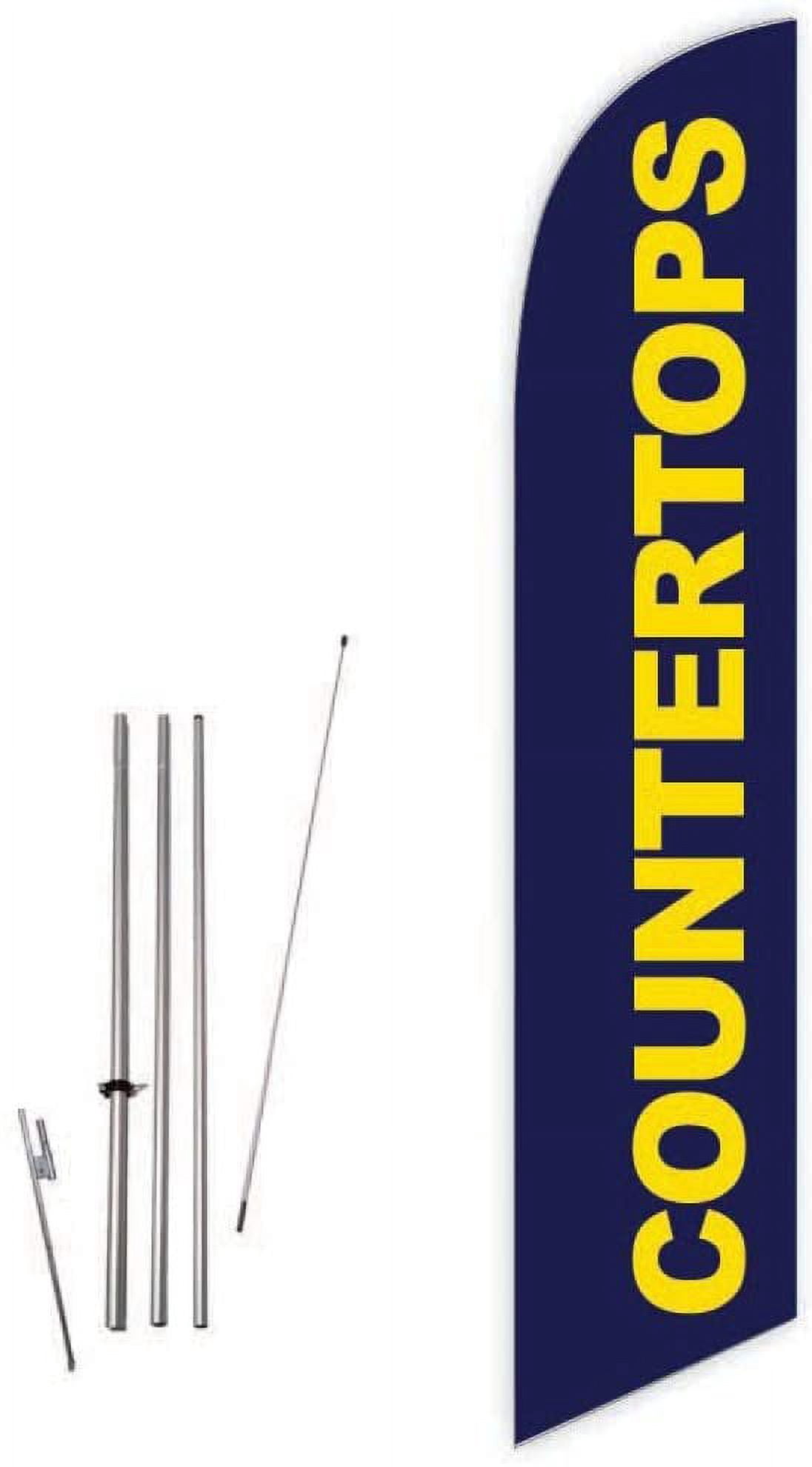 Large 15ft Blue Feather Flag Stand with Complete Hardware for Business ...