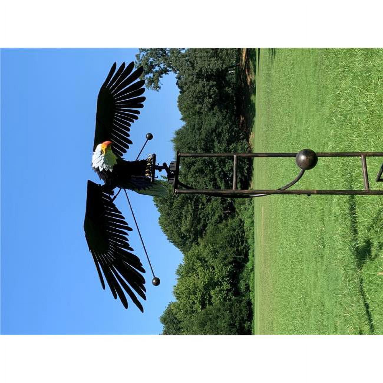 Counterweight Metal Eagle Rocker Garden Stake, Black & Gray - Large ...