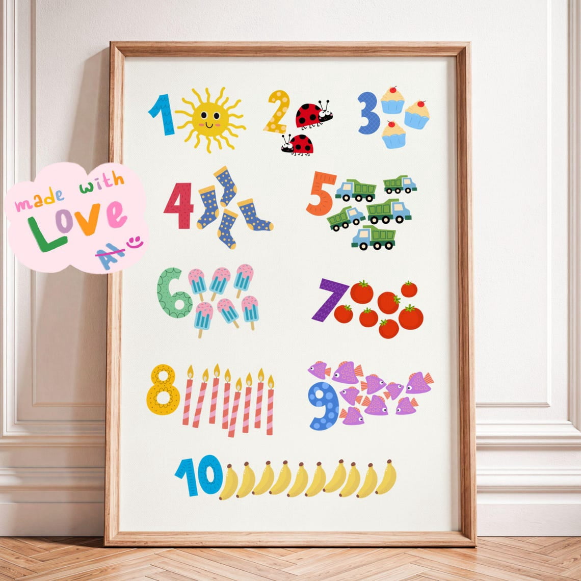 Counting 1-10 Montessori Wall Art Print, Unframed Paper Poster 16x20in ...