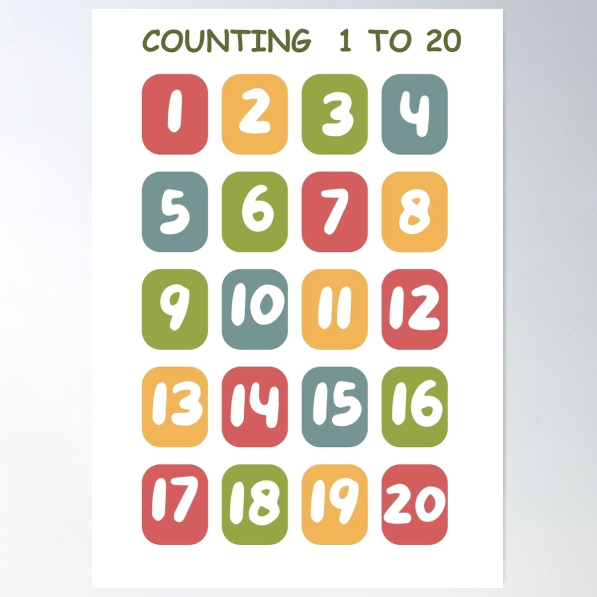 Counting 1 To 20 Educational Poster | Classkaar Learning Wall Art ...
