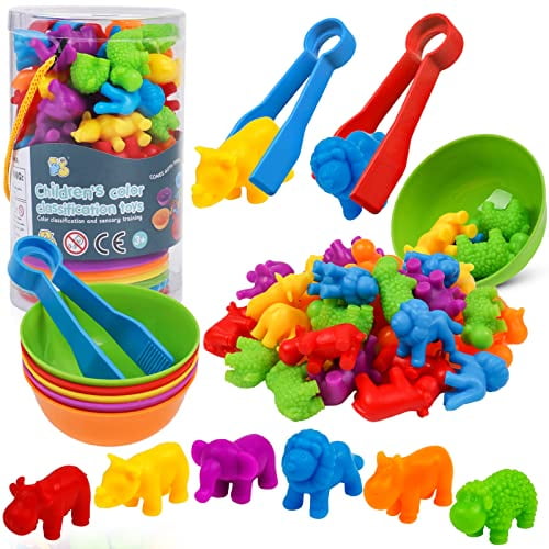 Counting Animals Toy Matching Games with Sorting Bowls Sorting Toys for ...