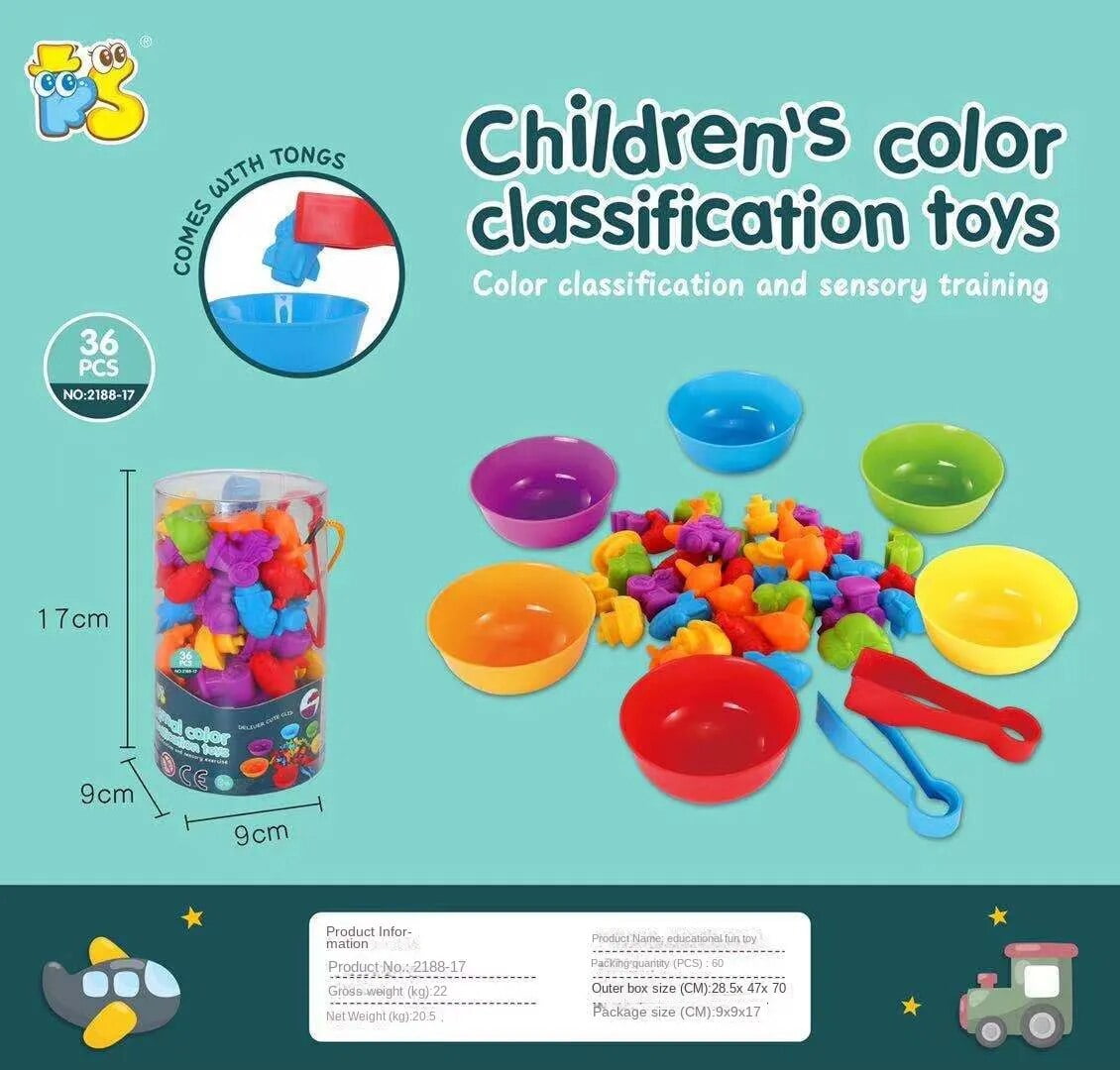 Counting Animals Toys Matching Game for Kids with Sorting Bowls ...