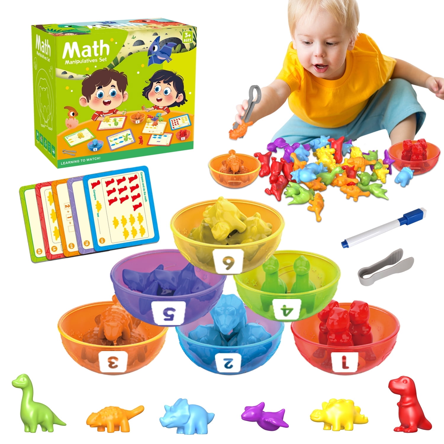 Sytle-Carry Educational Dinosaur Toys, Preschool Montessori Sensory ...