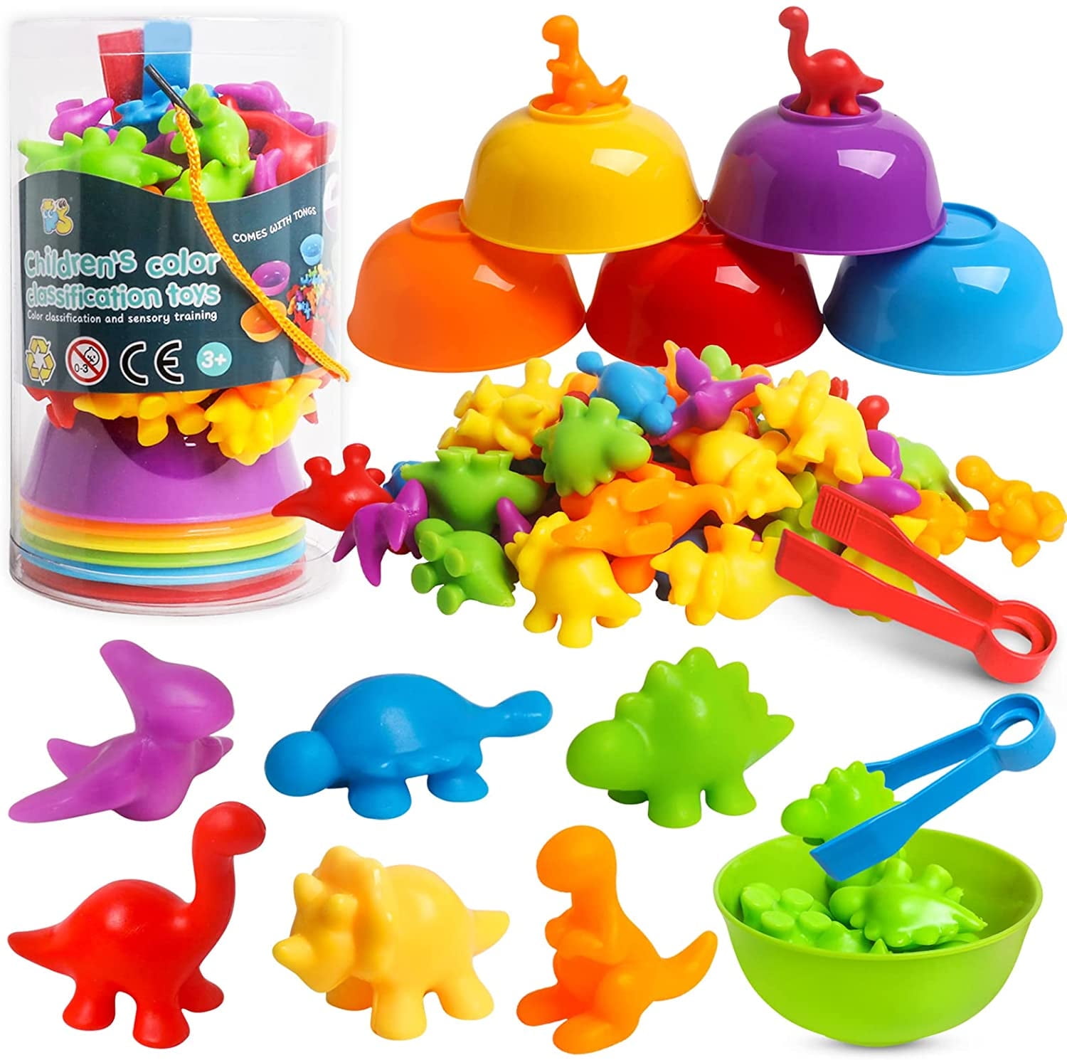 Kizh Counting Dinosaur Toys, Educational Matching and Sorting Game ...