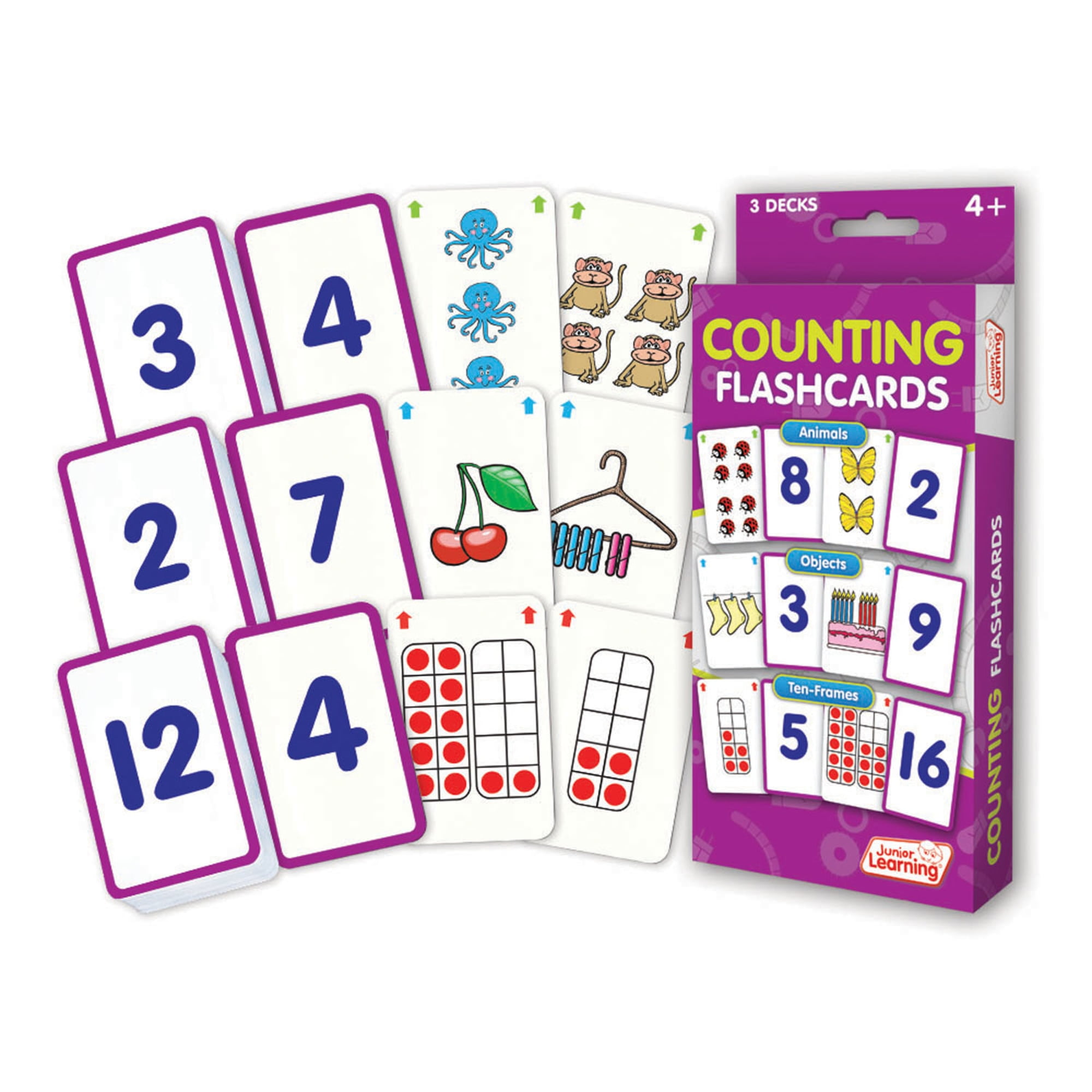 Counting Flashcards Junior Learning for Ages 4+, Kindergarten Learning ...