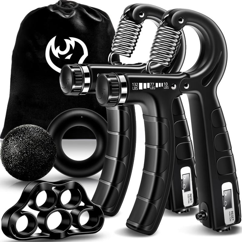 Counting Hand Grip Strengthener Workout Kit (5 Pack), 2 Forearm Grip ...