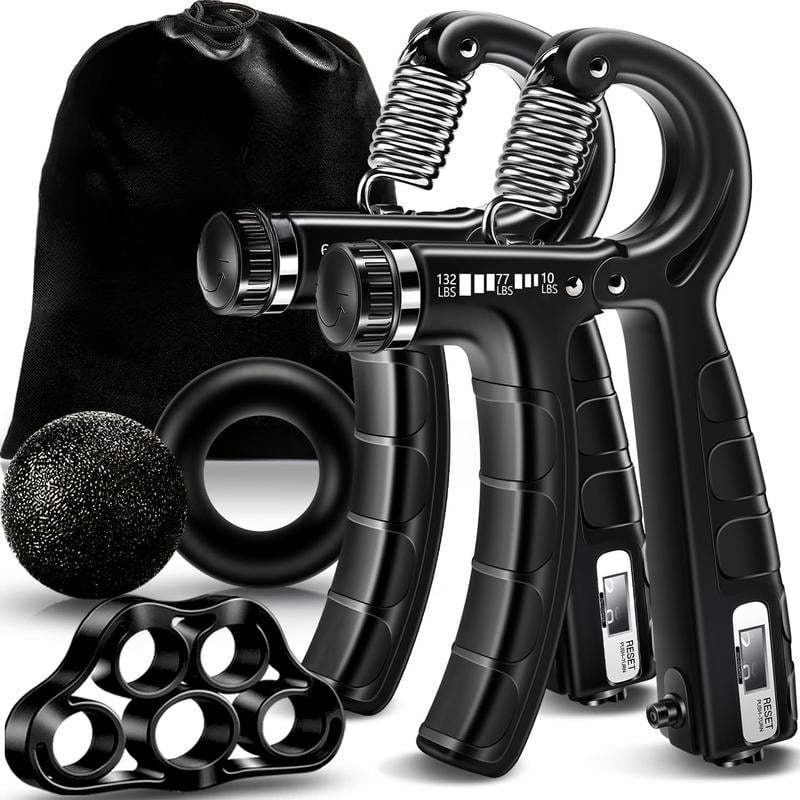 Counting Hand Grip Strengthener Workout Kit (5 Pack), 2 Forearm Grip ...