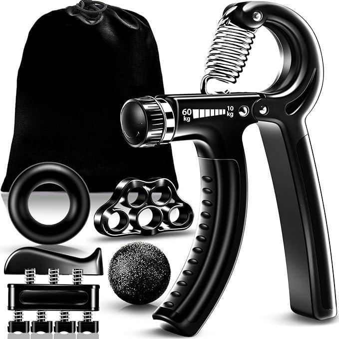Counting Hand Grip Strengthener Workout Kit (5 Pack), 2 Forearm Grip ...