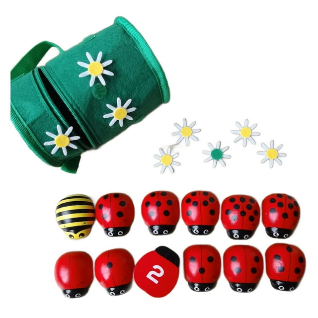 Counting Ladybugs, Montessori Wooden Counting Toy for Baby Boys Girls 3 ...