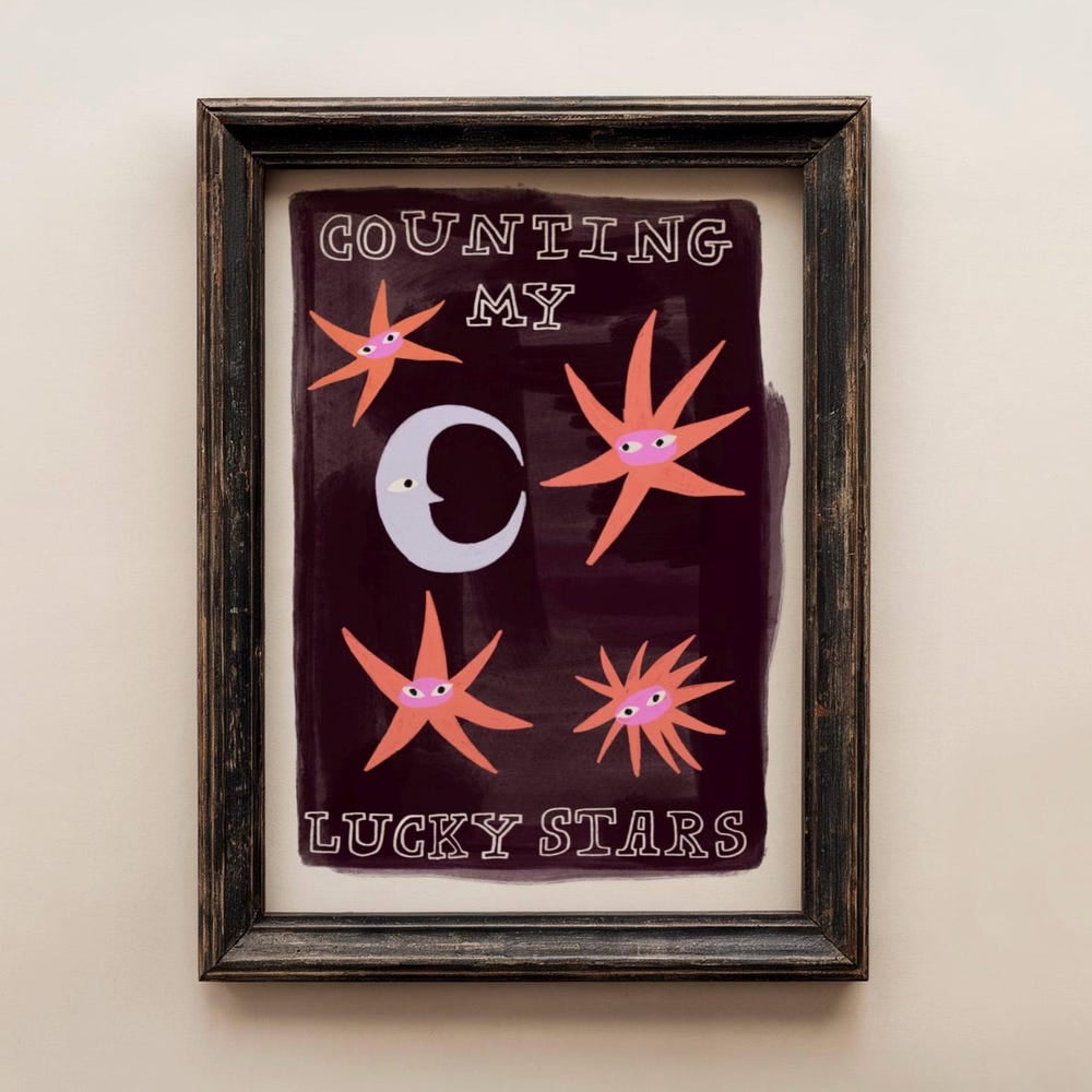 Counting My Lucky Stars Print, Count Your Lucky Stars Print, Lucky Wall ...