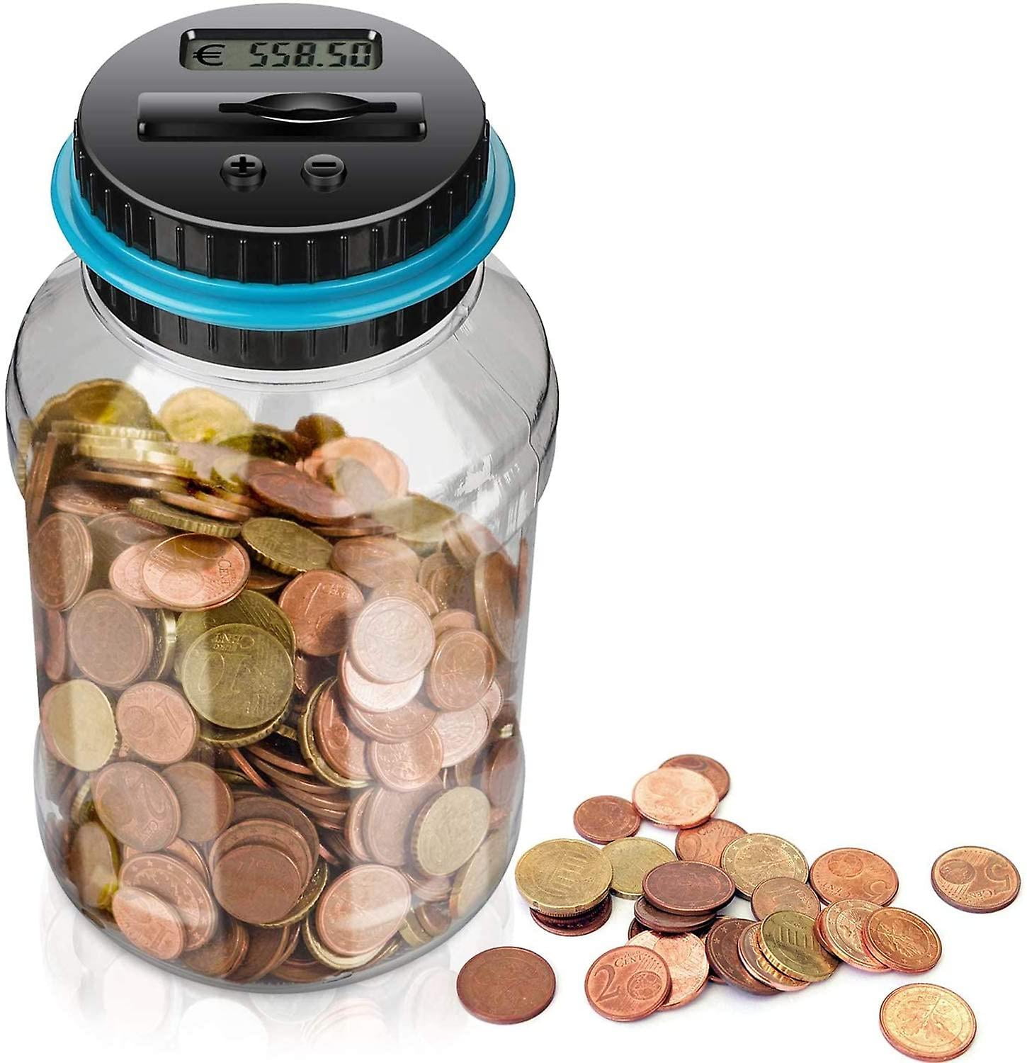 Counting Piggy Bank, 1.5l Piggy Bank, Automatic Coin Counting Box ...