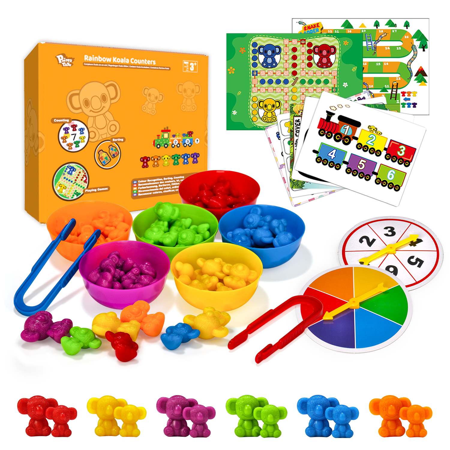 Pairez Toys Preschool Montessori Counting Koalas Math Toy – Color ...