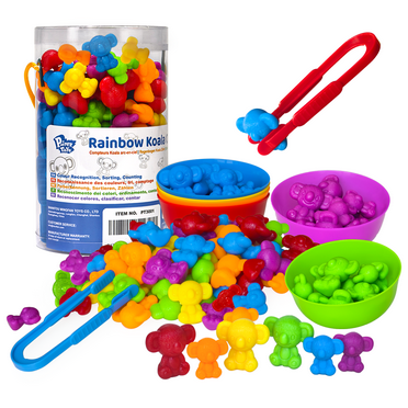 Lzvxtym 64pcs Rainbow Counting Koalas Set, Montessori Educational ...