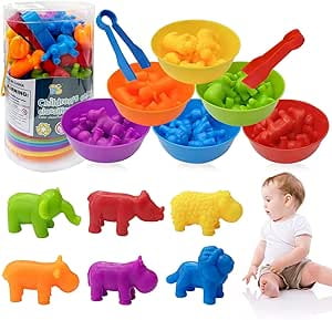 Counting Wild Animals Matching Game Color Sorting Toys with Sorting ...