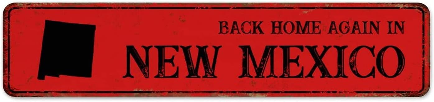 Country Aluminum Metal Sign Back Home Again in New Mexico Wall ...