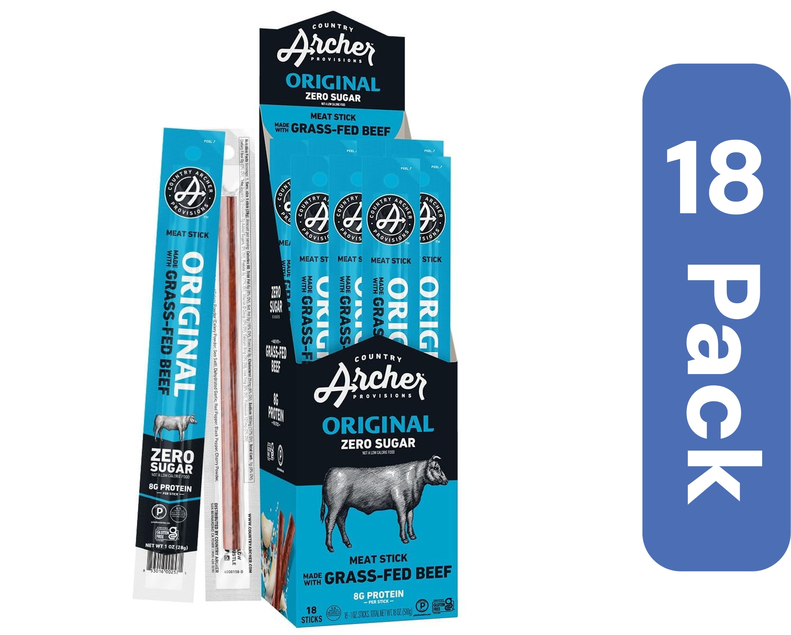 Country Archer Beef Stick Original 1 Ounce Pack Of 18 - Walmart.com