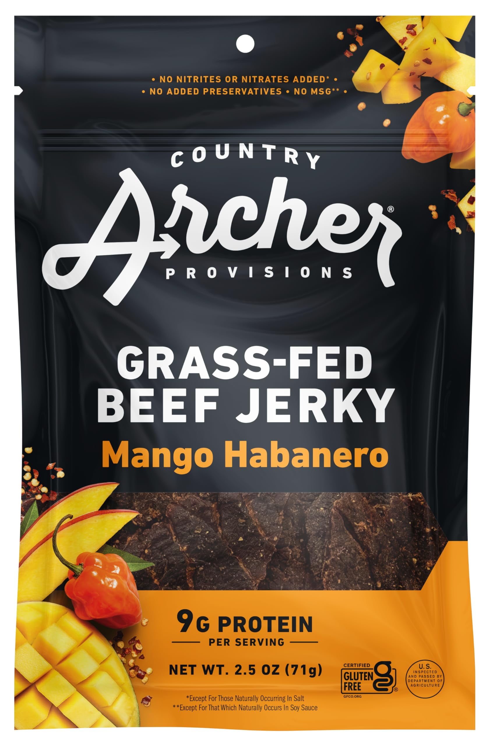 Country Archer Grass-Fed Beef BCF26 Jerky - Beef Jerky Snack Pack ...