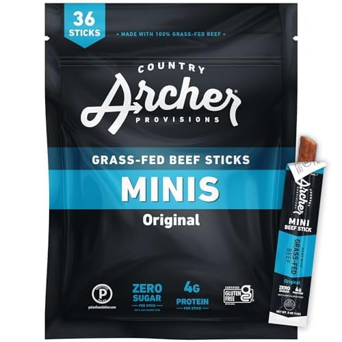 Country Archer Mini Beef IRF13 Jerky Sticks - Grass Fed Beef Sticks ...